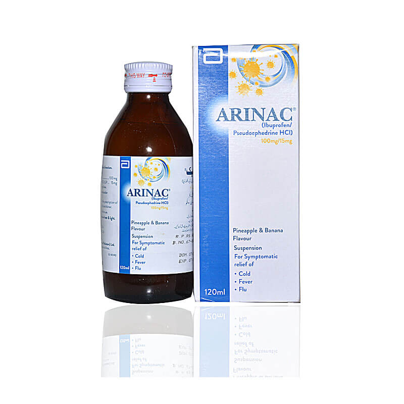 ARINAC 100MG+15MG/5ML SUSP – Dawa Healthcare