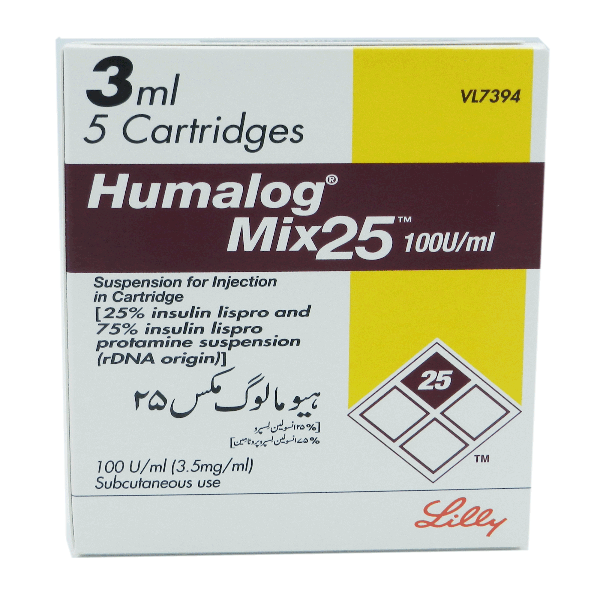 Buy Humalog Mix 25 Cartridge (3ml) Online in Pakistan – Dawa Healthcare