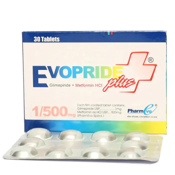 EVOPRIDE PLUS 1MG+500MG TAB – Dawa Healthcare