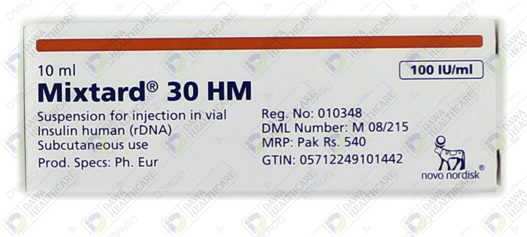 Buy MIXTARD 30 HM VIAL Online in Pakistan – Dawa Healthcare