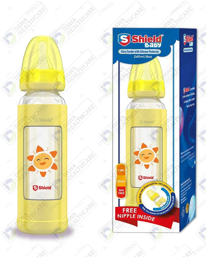 SHIELD GLASS FEEDER WH 240ML – Dawa Healthcare